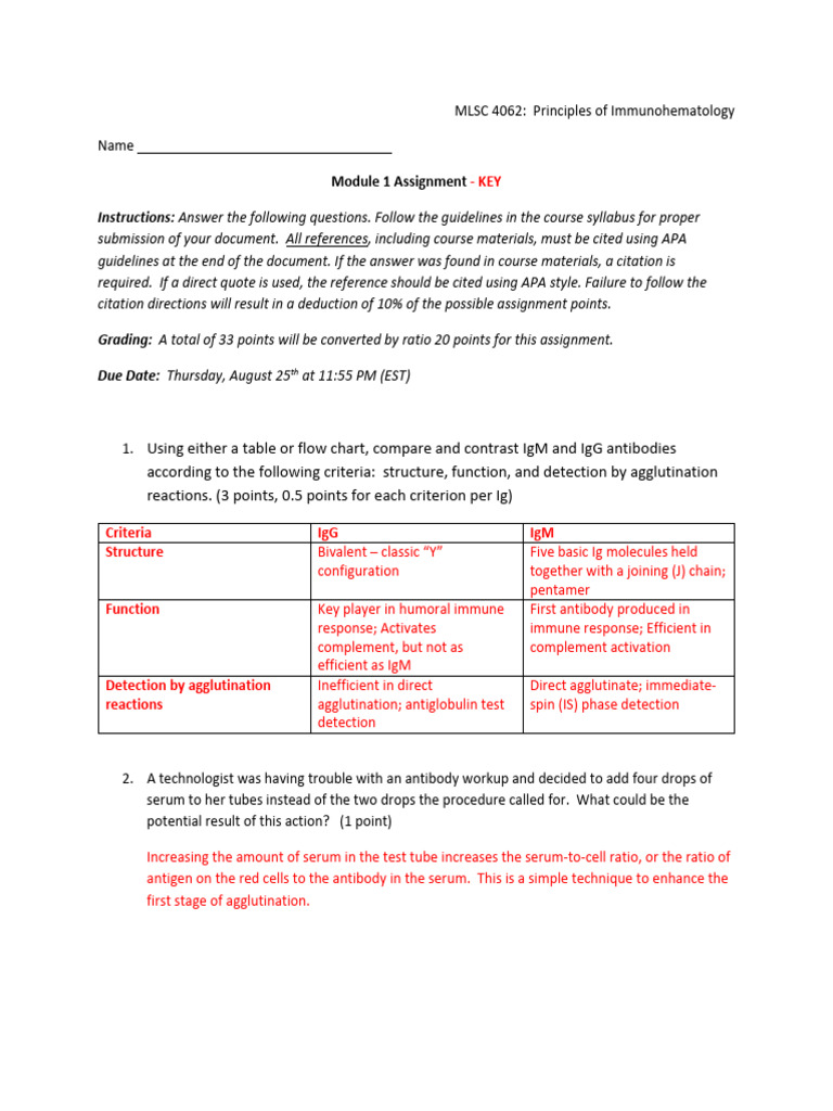 4062 16FS Mod1 Assignment Key | PDF
