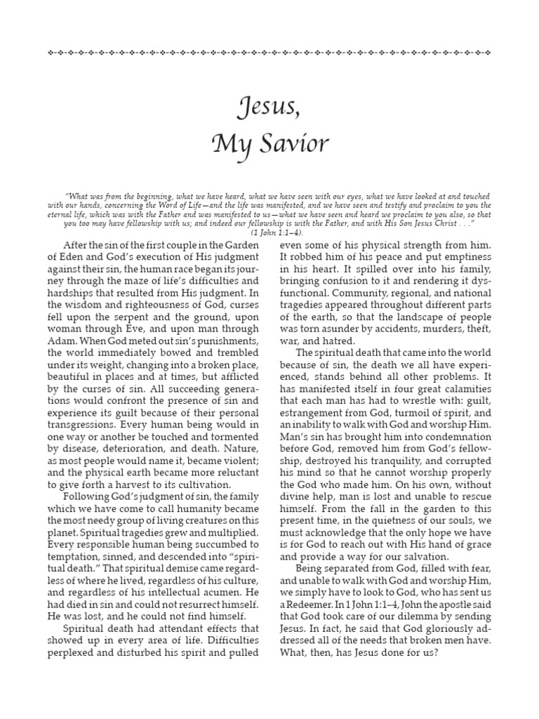 Jesus My Savior | PDF | Jesus | Eternal Life (Christianity)