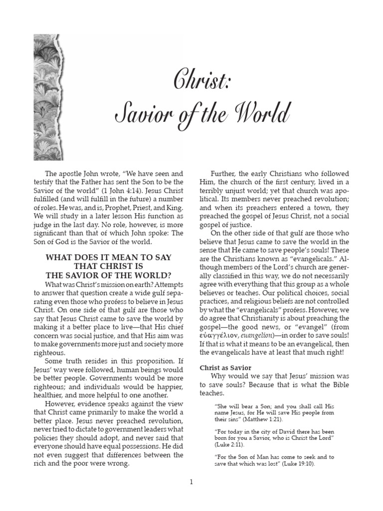 Christ Savior of The World | PDF | Jesus | Baptism
