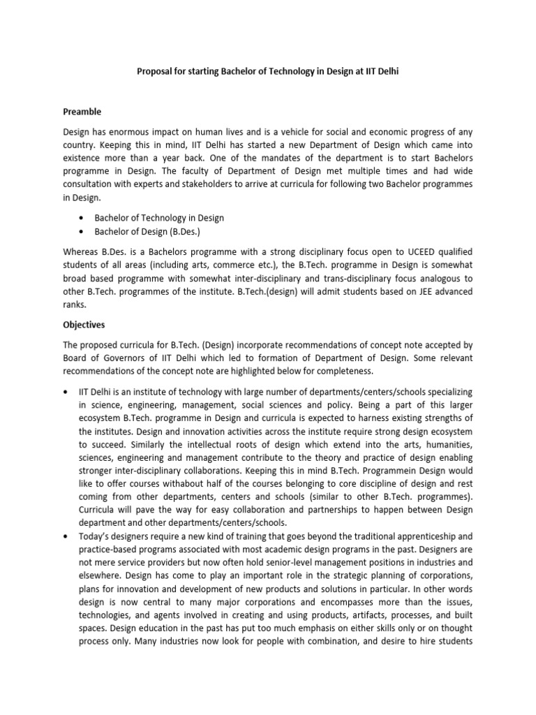 Btech Design Objectives | PDF