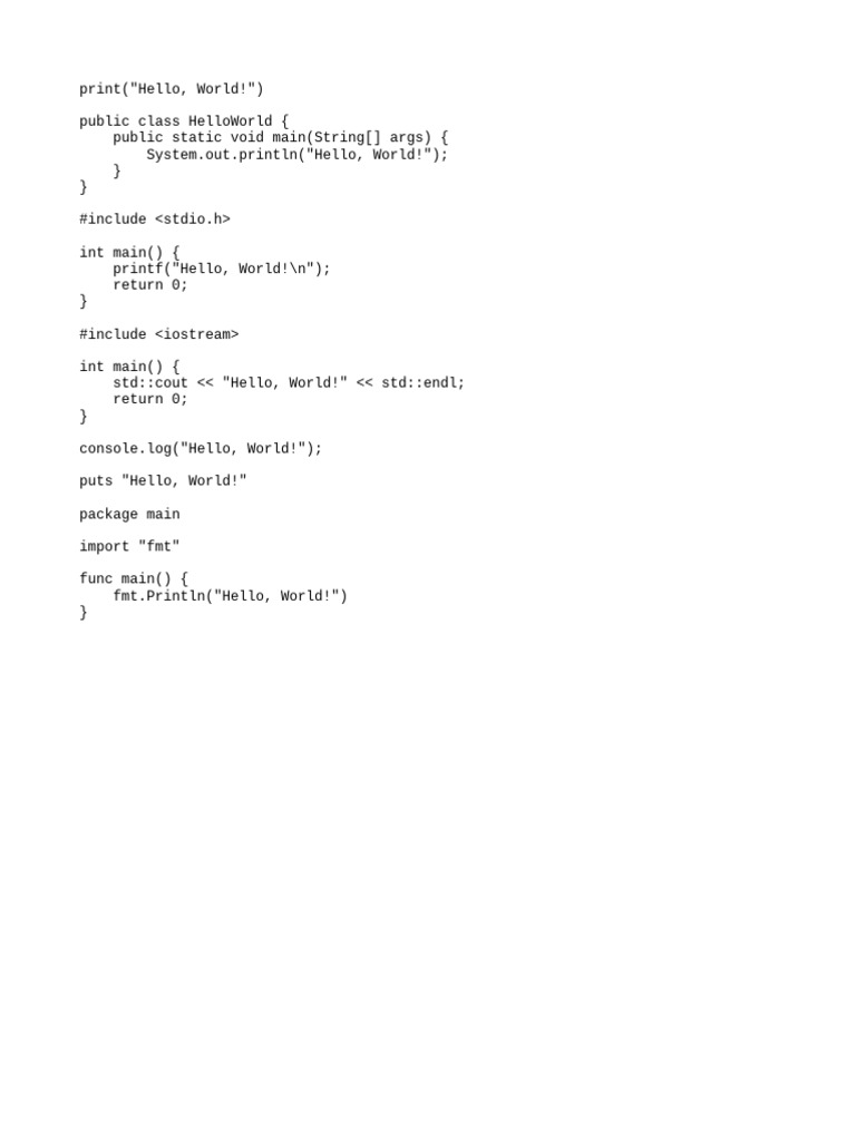 Print (Hello, World!) | PDF