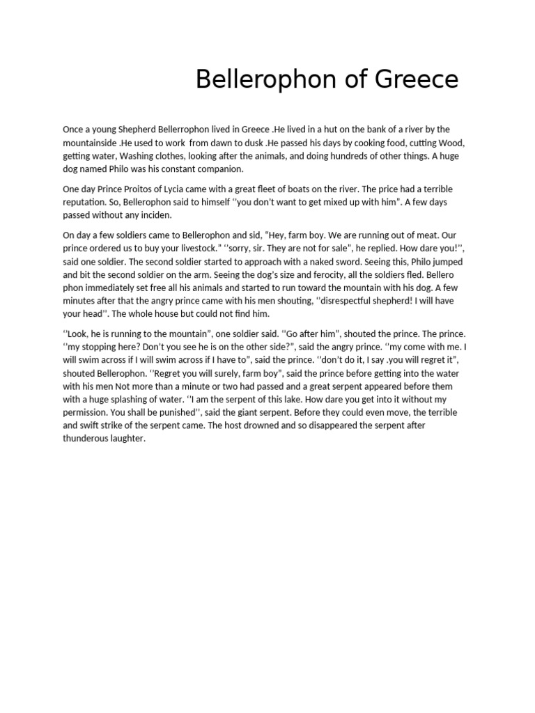 Bellerophon of Greece (Othoy) | PDF
