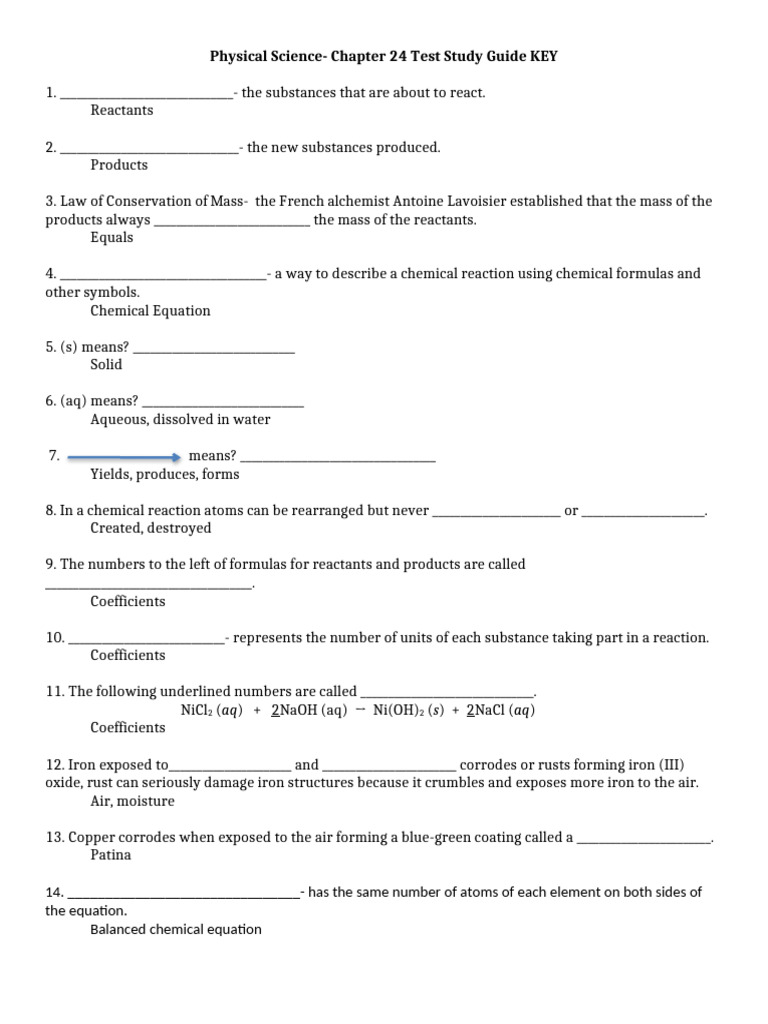 CH 24 Study Guide KEY | PDF