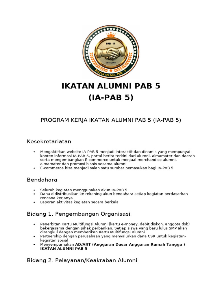 Ikatan Alumni Pab 5 | PDF