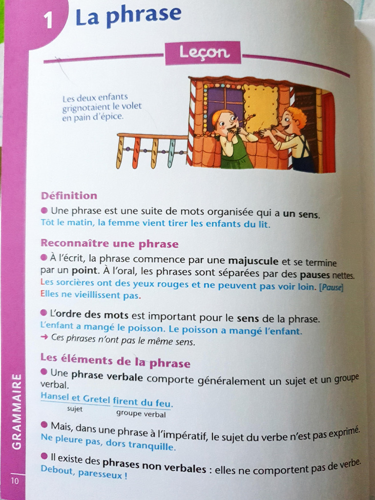 Leçon La Phrase Grevisse de L'école | PDF | Phrase | Sujet (Grammaire)