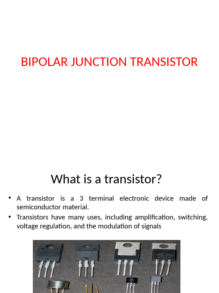 Bipolar Junction Transistor | PDF