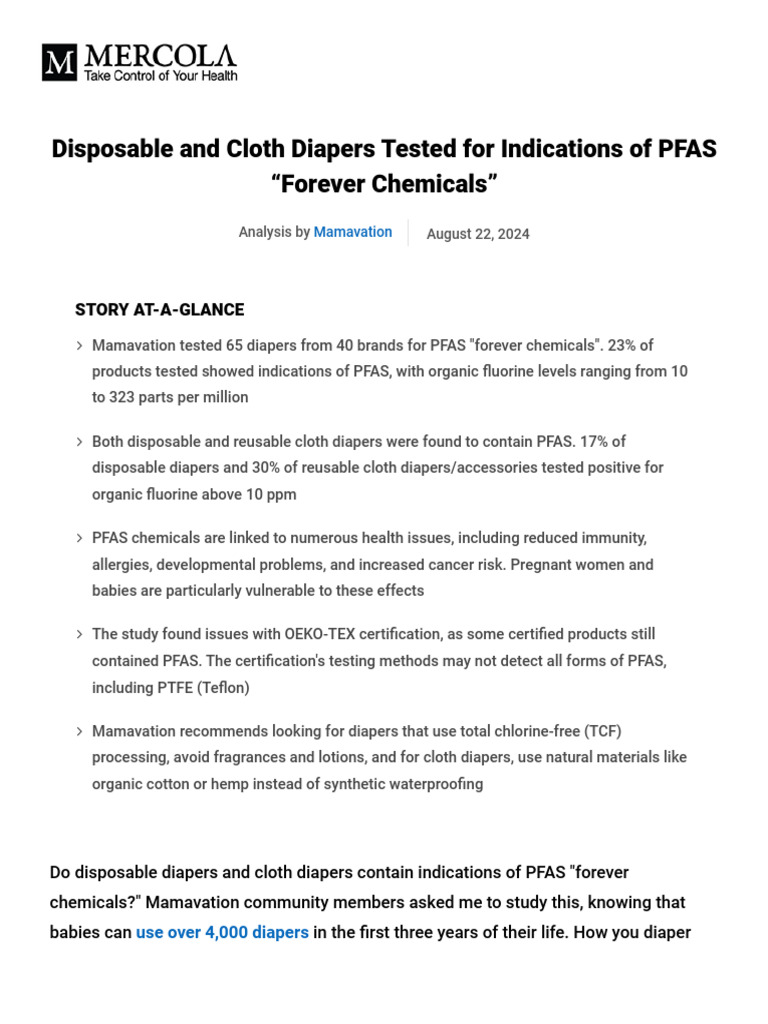 Diaper Pfas PDF | PDF