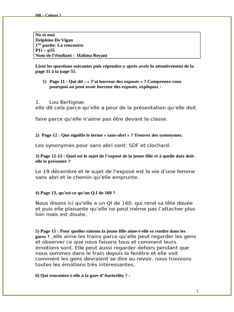 No Et Moi Partie 1 | PDF
