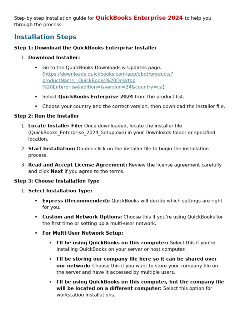 QuickBooks Enterprise 2024 Setup Guide | PDF