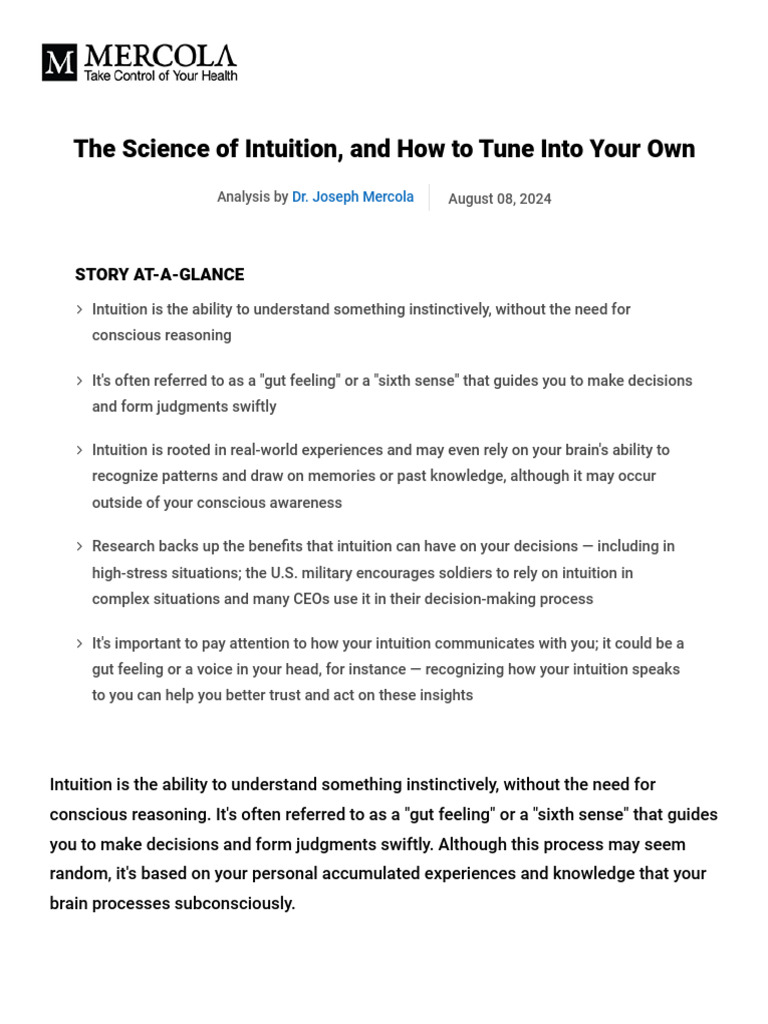 The Science of Intuition PDF | PDF