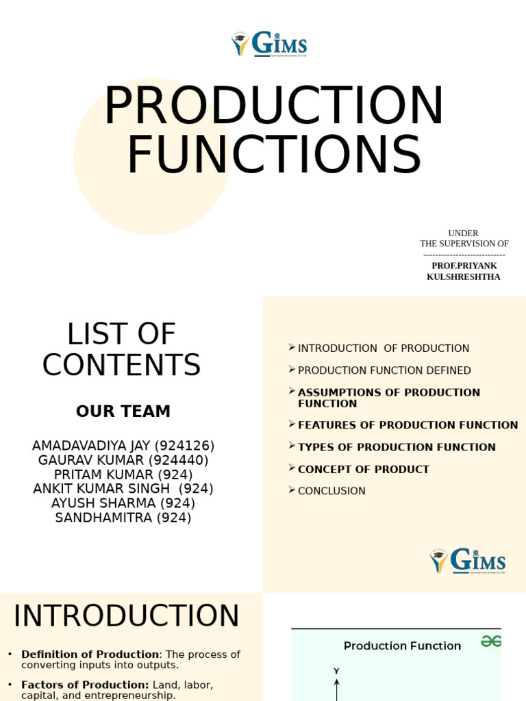 Production Function | PDF