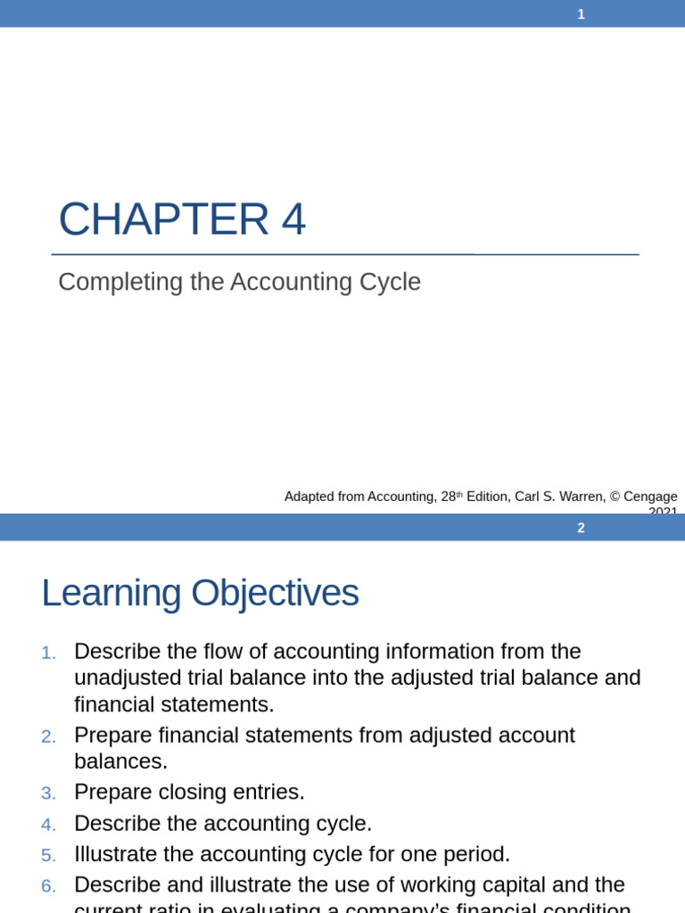 CH 4 - Completing The Accounting Cycle | PDF