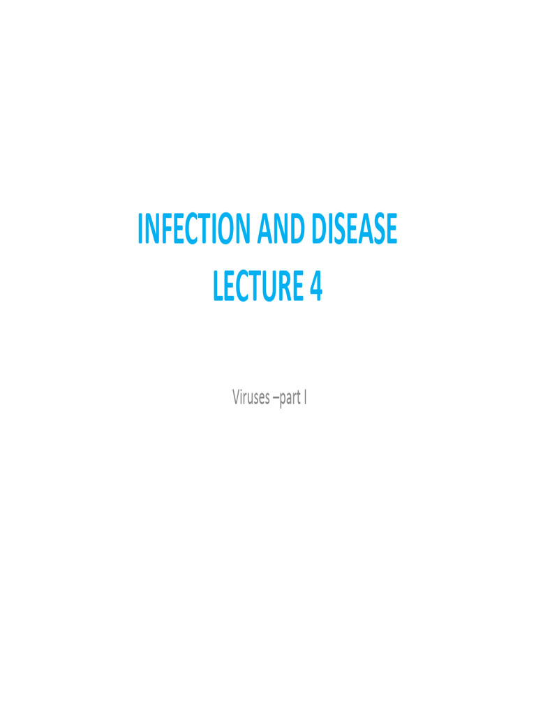 SBL100 - Infectious Diseases Lectures 4-5 and 6 | PDF