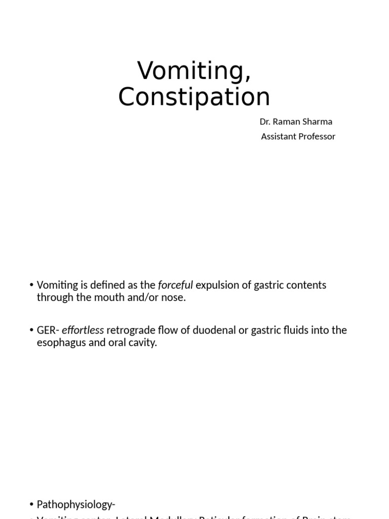 Vomiting, Constipation | PDF
