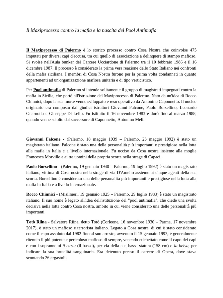 Il Maxiprocesso | PDF