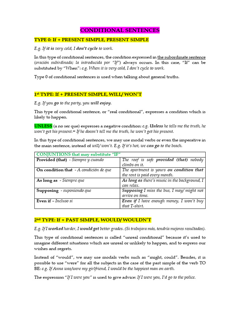 Conditional Sentences | PDF