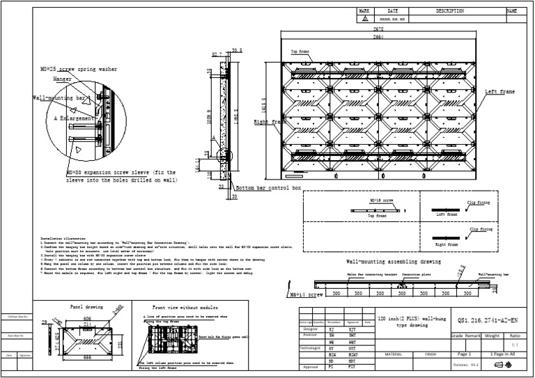 QS1.216.2741-AZ-EN 120 Inch (2 PLUS) Wall-Hung Type Drawing-Model | PDF
