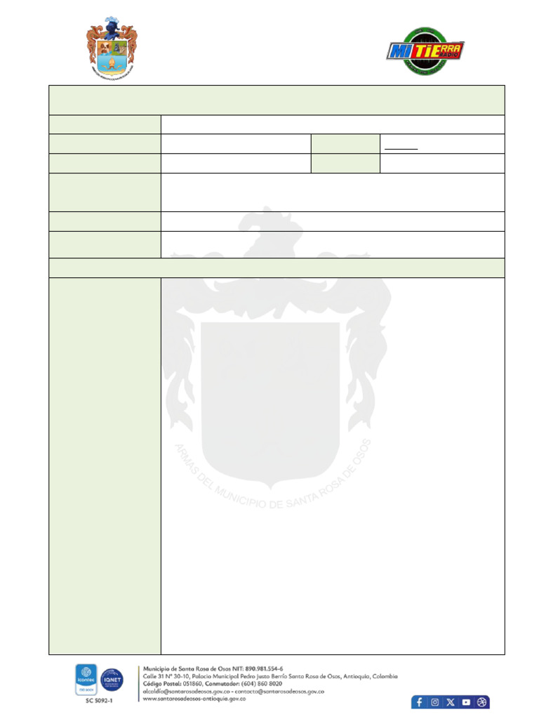 FORMATO - GUION PARA PROGRAMA RADIAL INSTITUCIONAL - Emisora Mi Tierra Radio (Psicologia) | PDF