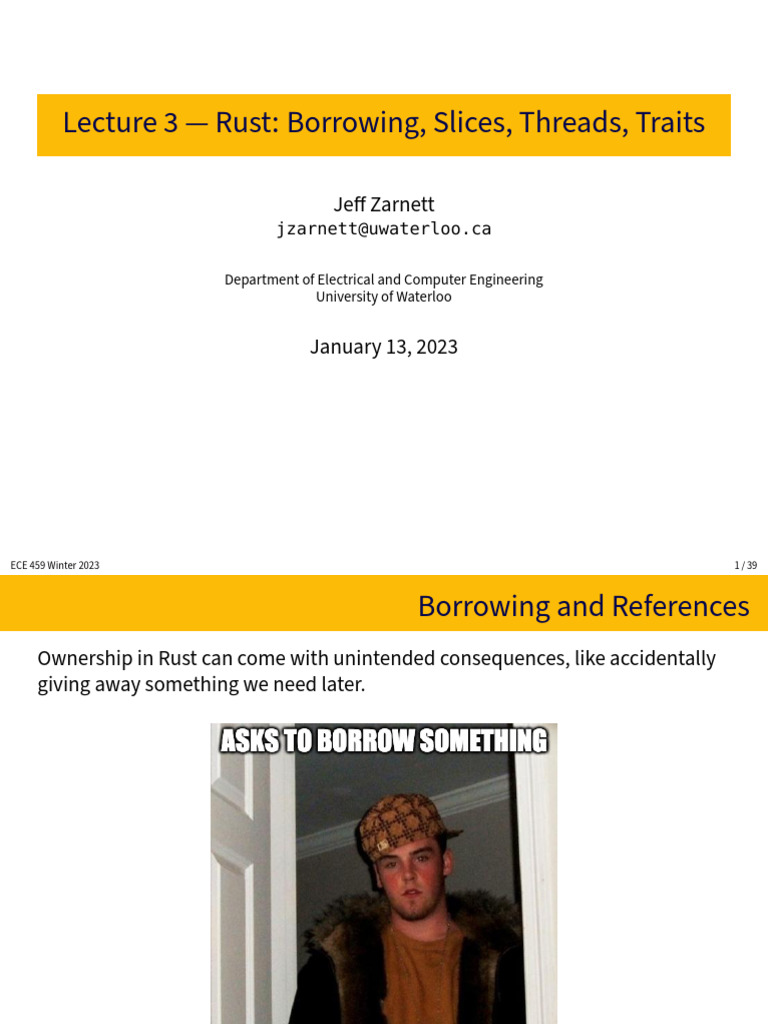 L03-slides-Rust_Borrowing_Slices_Threads_Traits | PDF L03-slides-Rust_Borrowing_Slices_Threads_Traits | PDF