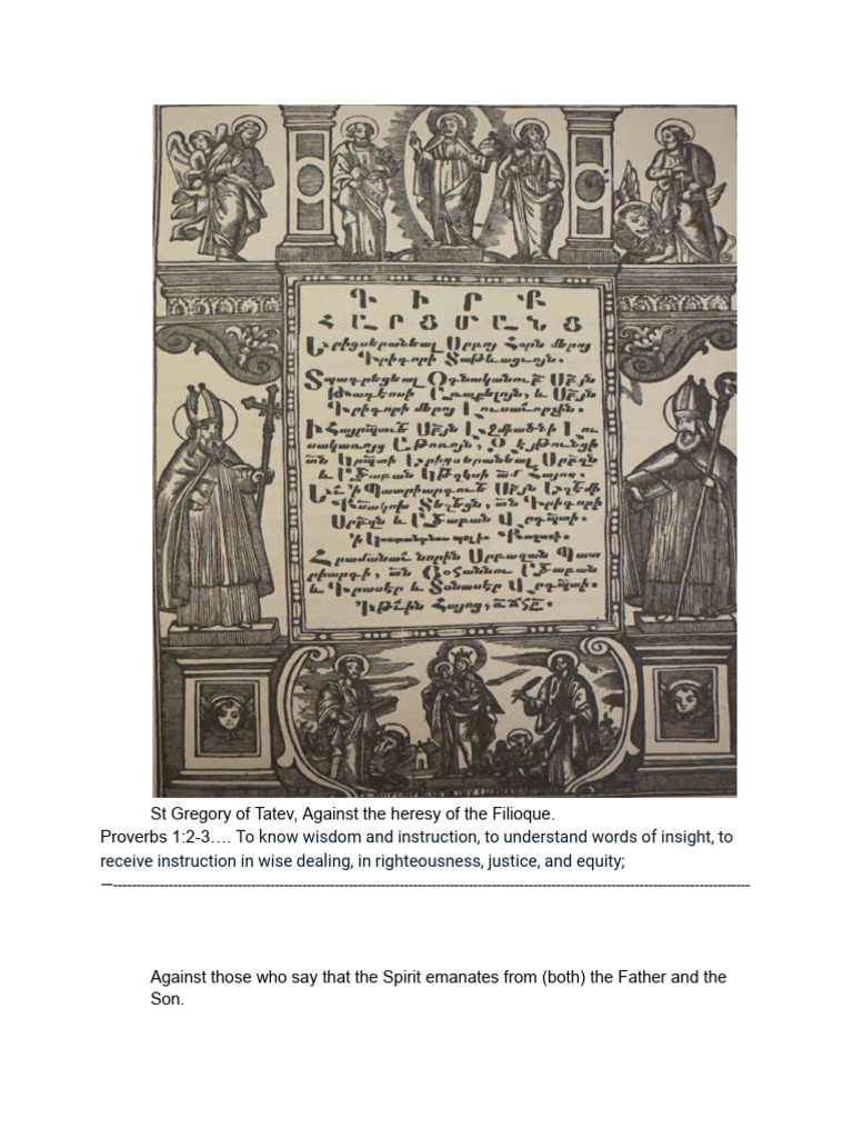 Against The Filioque by ST Gregory of Tatev 1 | PDF