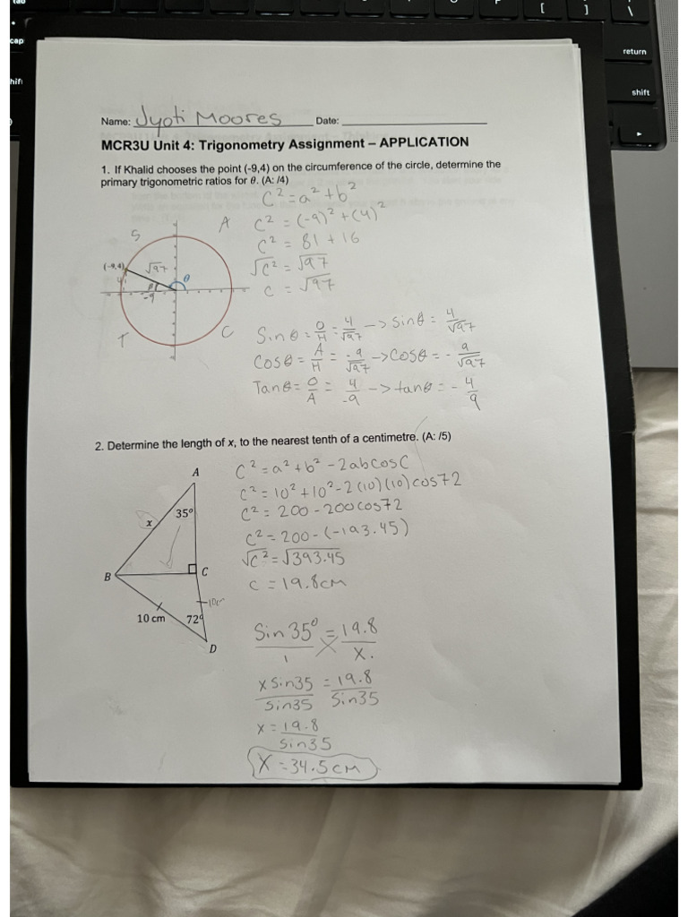 Unit 5 Trigonometry APPLICATION | PDF