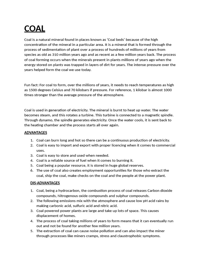 Coal Research Paper | PDF