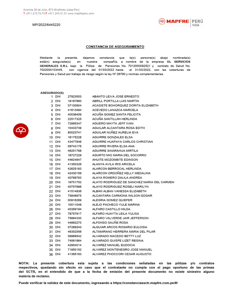 4 SCTR Principal 2022 Salud y Pension - 03 - General | PDF