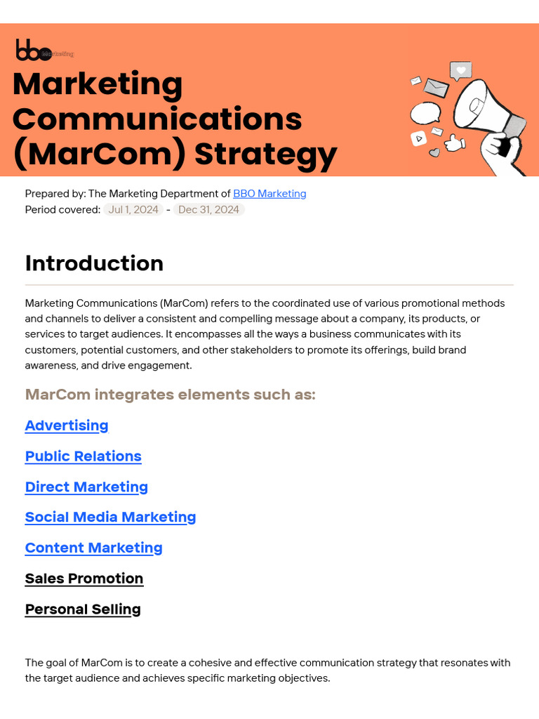 Marketing Communications (MarCom) Strategy | PDF | Marketing | Marketing Communications