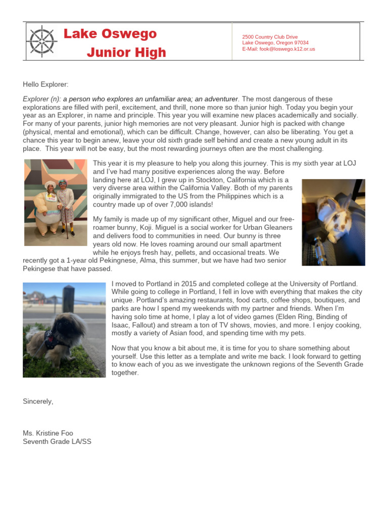 Hello Explorer Letter | PDF