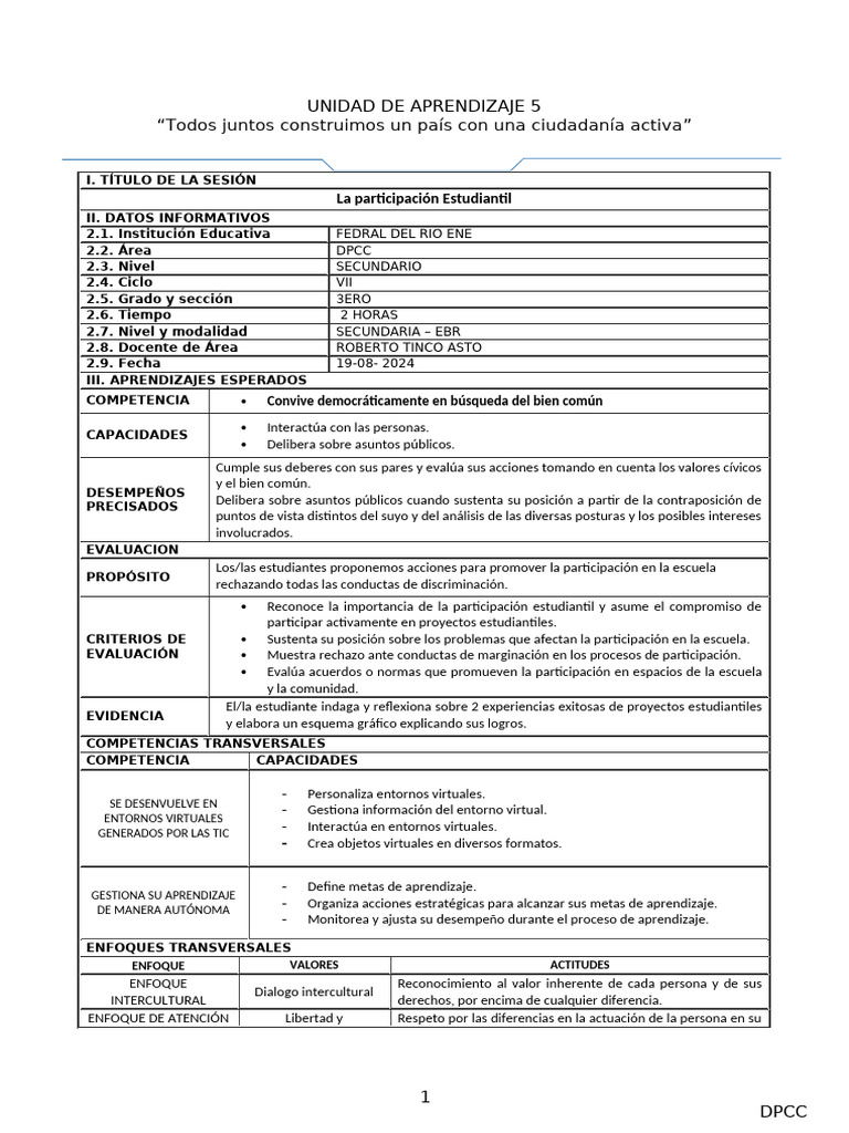 3º Ses Act 3 Uni.5 - DPCC 2024 | PDF | Career & Growth