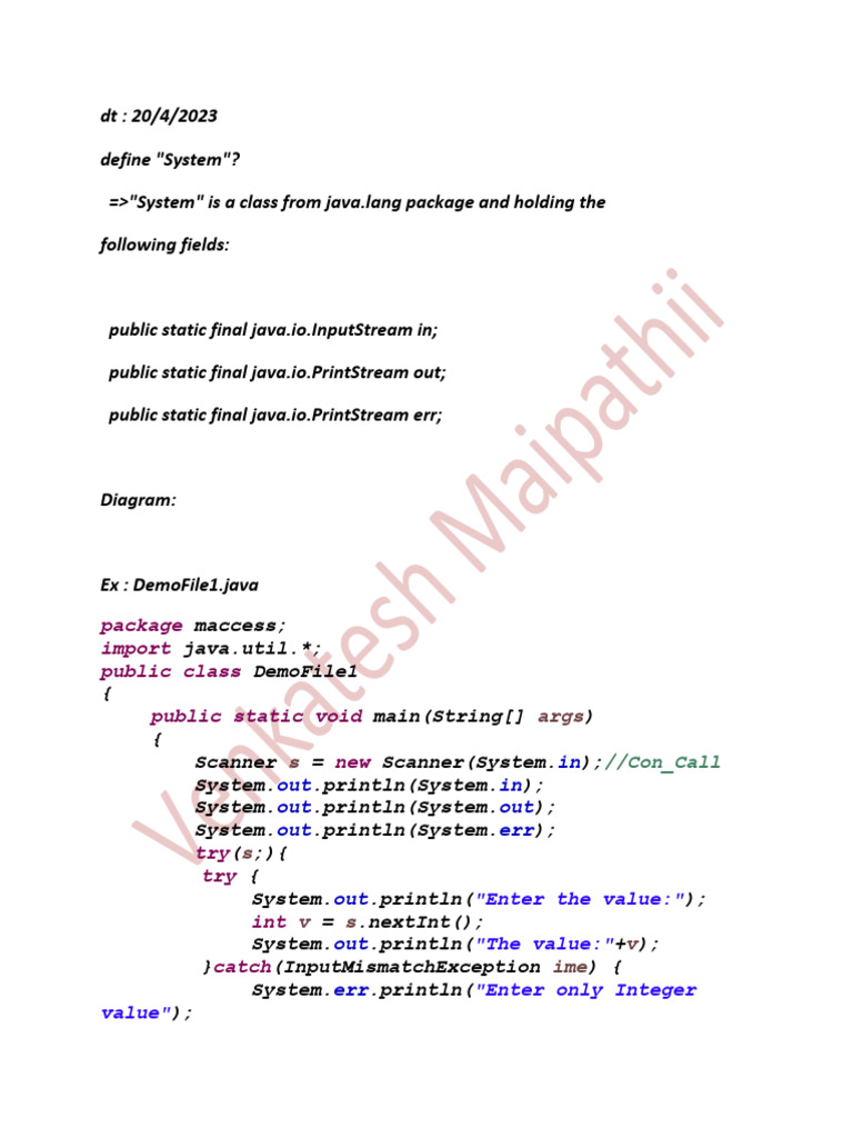 Notes On Static Key Word | PDF