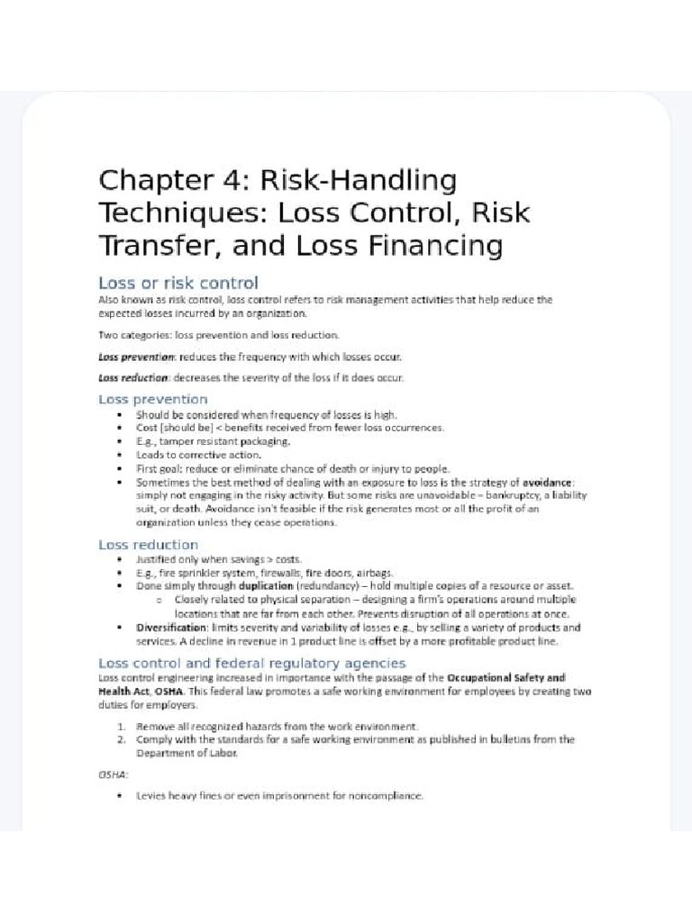 Risk Handling Techniques | PDF