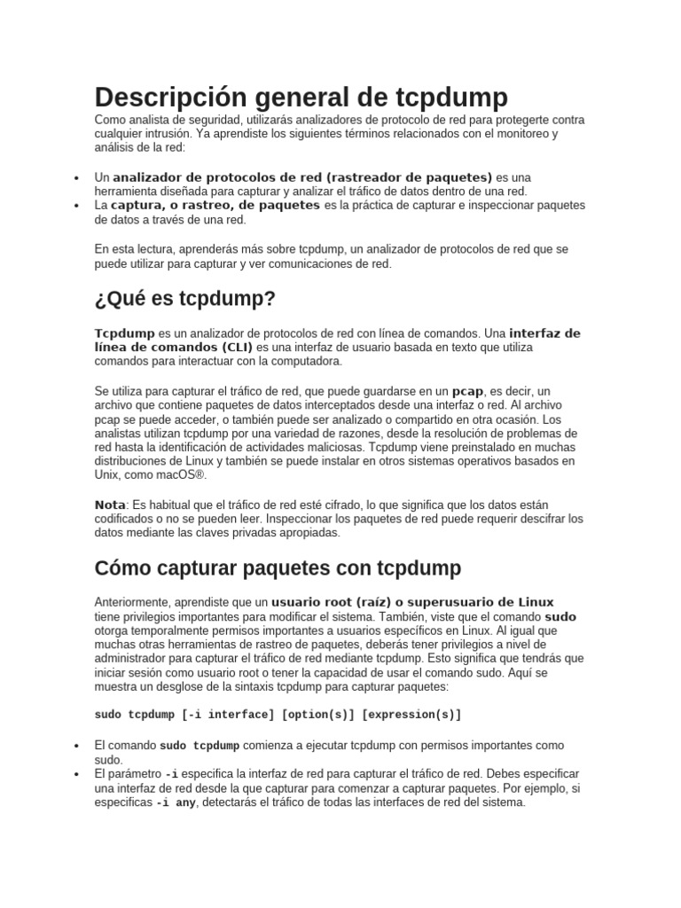 3-3 Descripción General de Tcpdump | PDF | sistema de nombres de dominio | Protocolos de internet