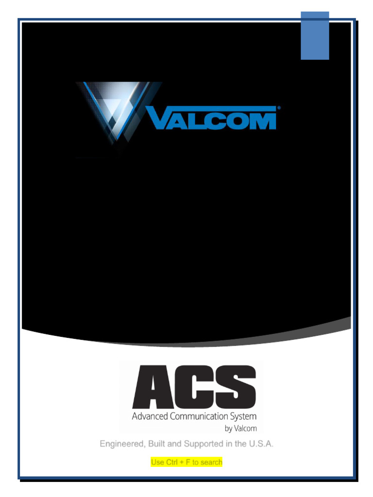 Valcom Acs Manual 2 | PDF