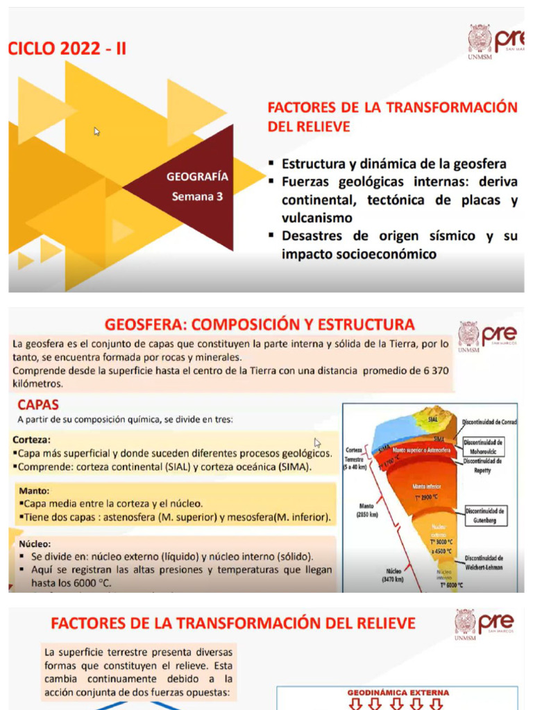 Geografía Sem3 (Factores de Transformación Del Relieve) | PDF