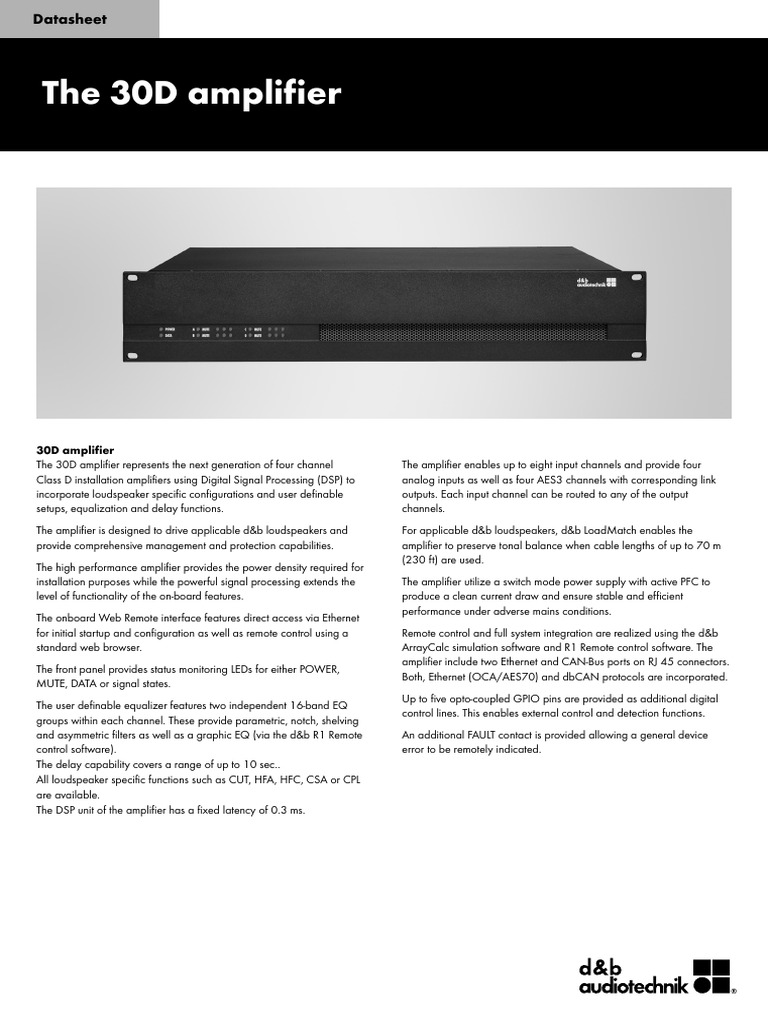 Dbaudio Datasheet 30d 1.1 en | PDF