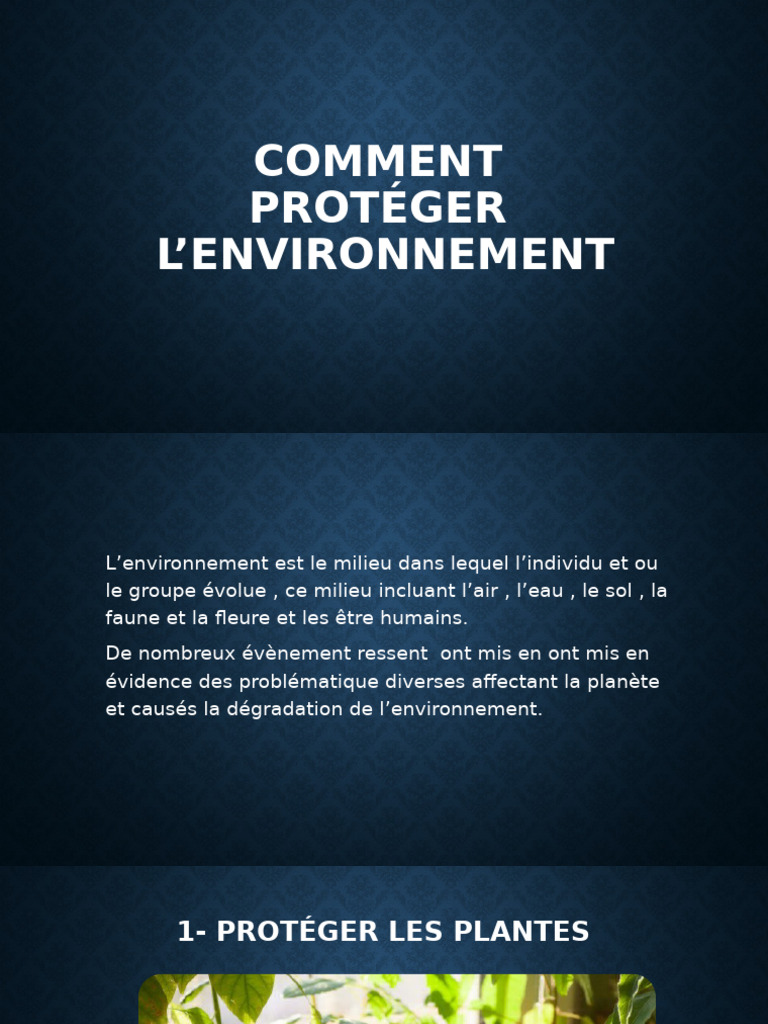 Comment Protéger L'environnement | PDF