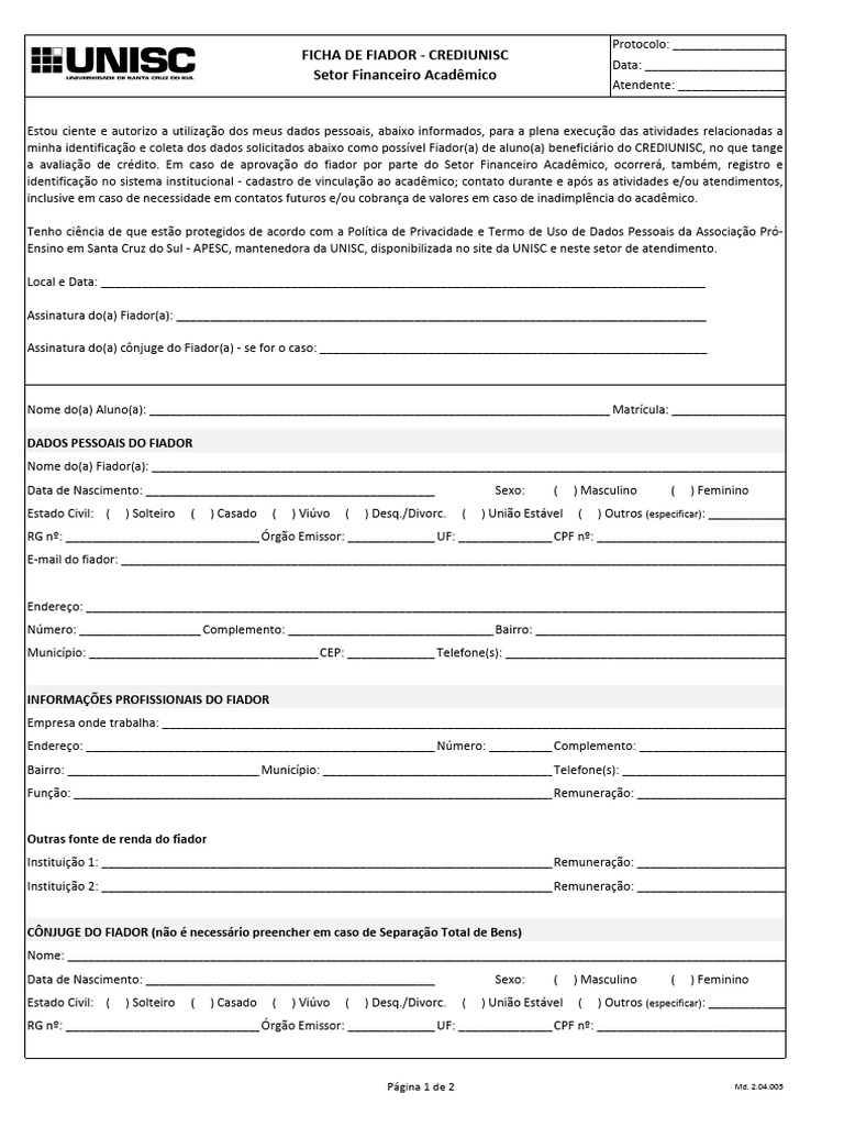 Ficha de Fiador v02 | PDF