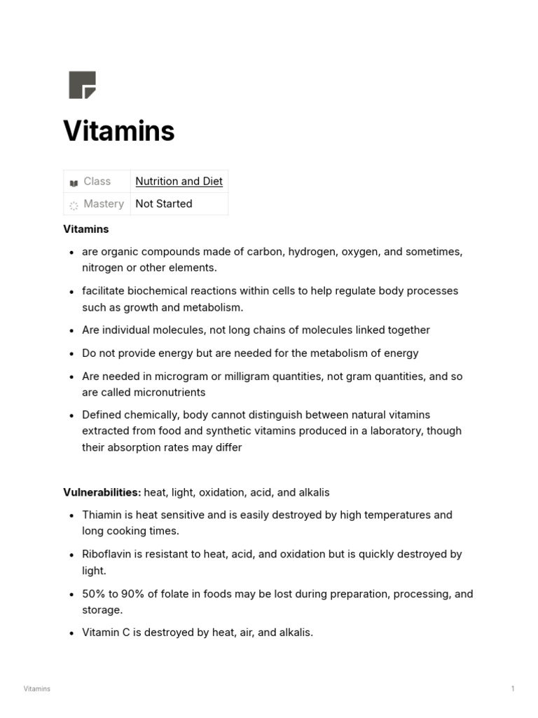 Vitamins | PDF
