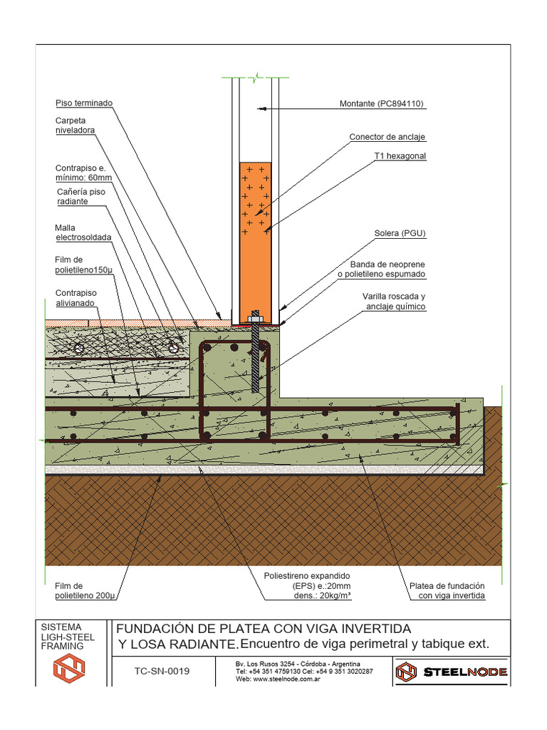 tc-sn-0019 Fundacion de Platea Con Viga Invertida y Losa Radiante | PDF