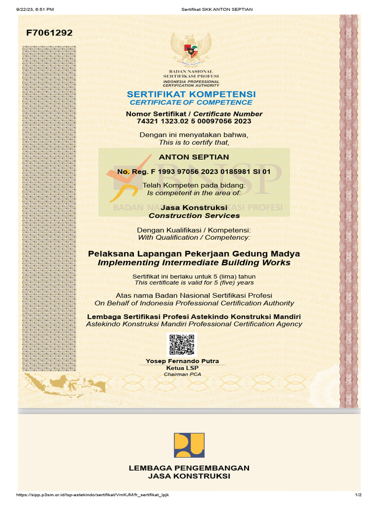 SKT Anton Septian | PDF