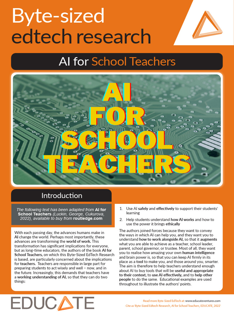 AI in Education: A Guide for Teachers | PDF | Artificial Intelligence ...