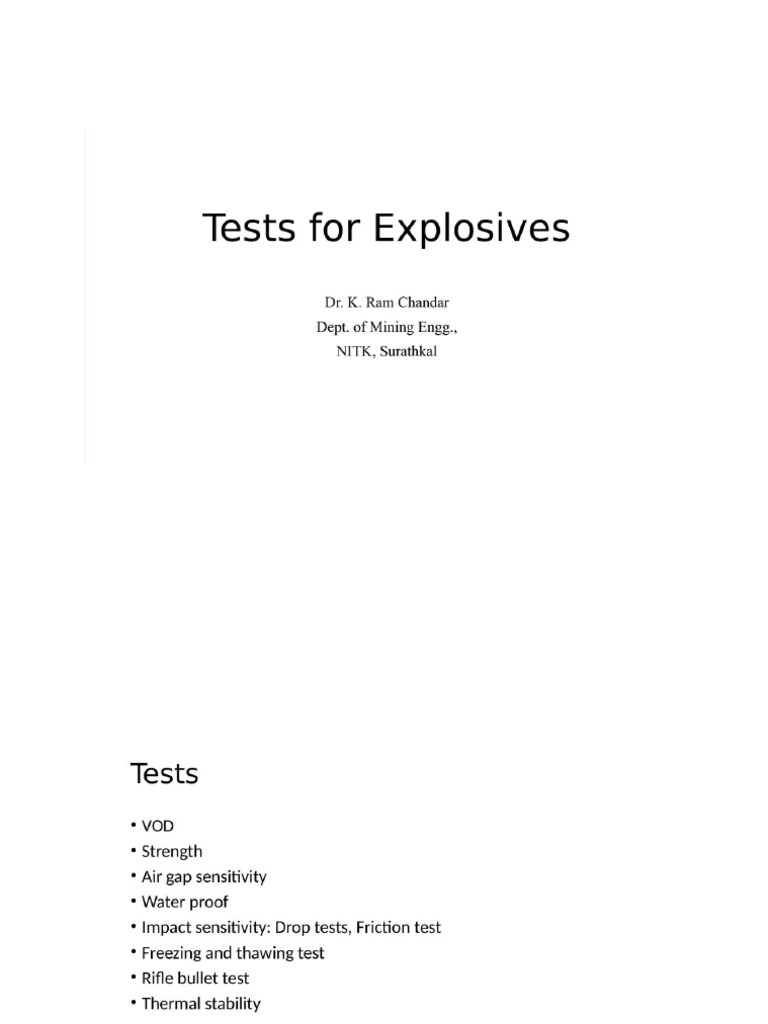 Tests On Explosives | PDF