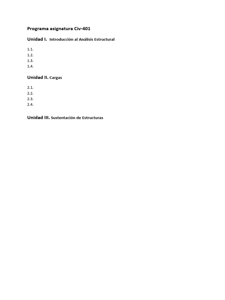 Programa Asignatura Civ | PDF