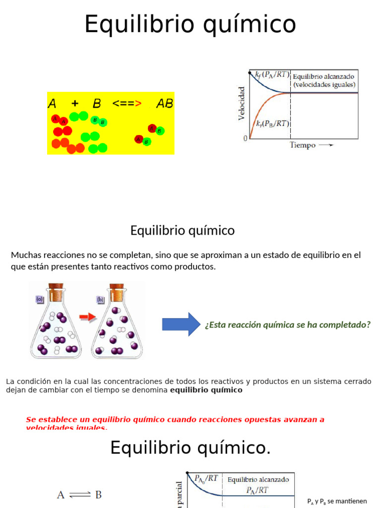 Clase N°29 y 29.1 Equilibrio Químico y Principio de Le Chatelier | PDF