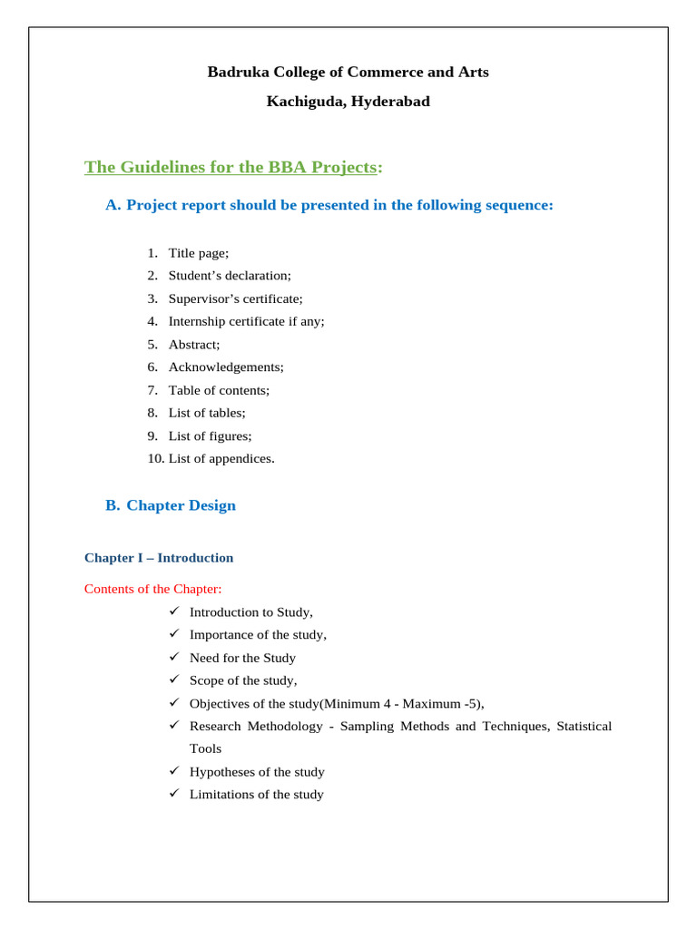 Project Guidelines | PDF