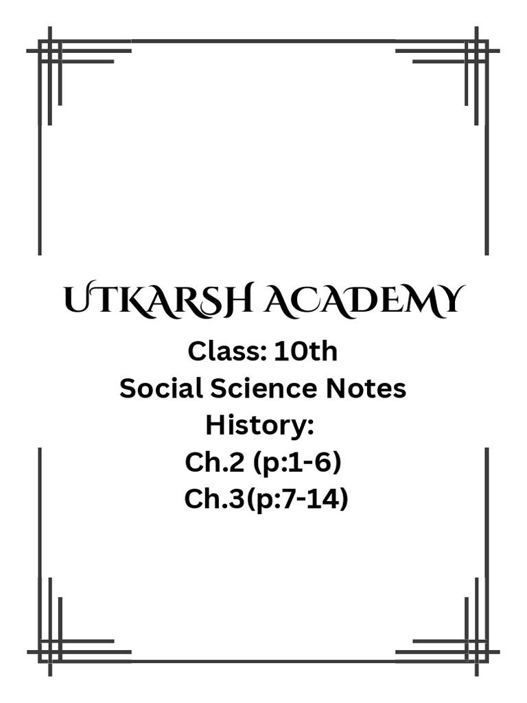 10th SS Notes CH 2,3 | PDF