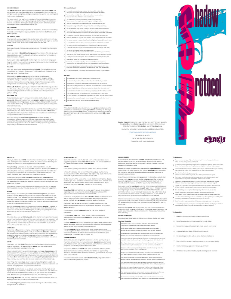 Shadow Protocol V1 (Tabloid Print & Fold) | PDF