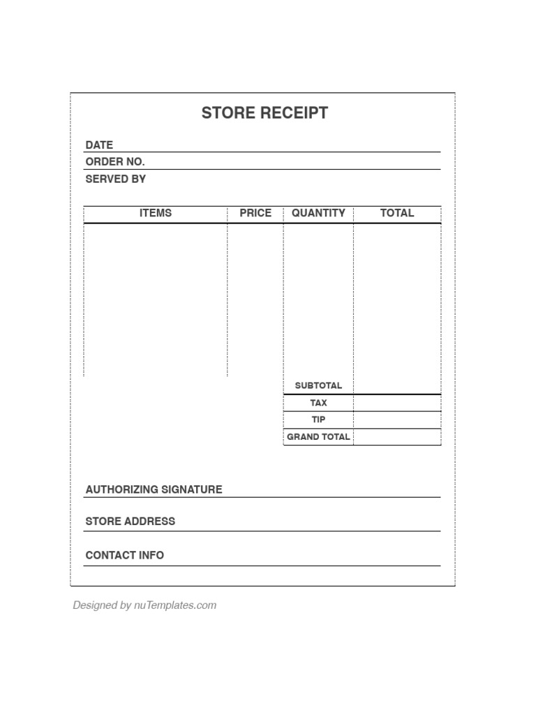Store Receipt PDF | PDF