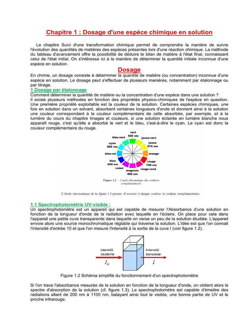 Cour Spectrophotometrie | PDF